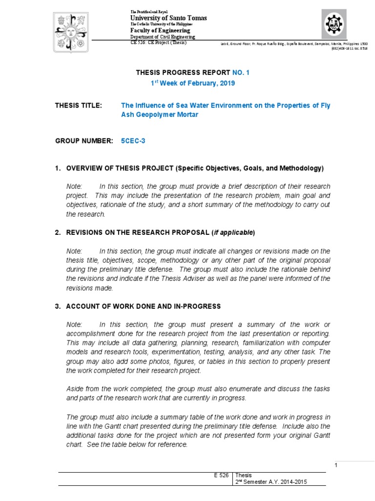 Thesis Progress Report: Geopolymer Mortar | PDF | Science | Computing