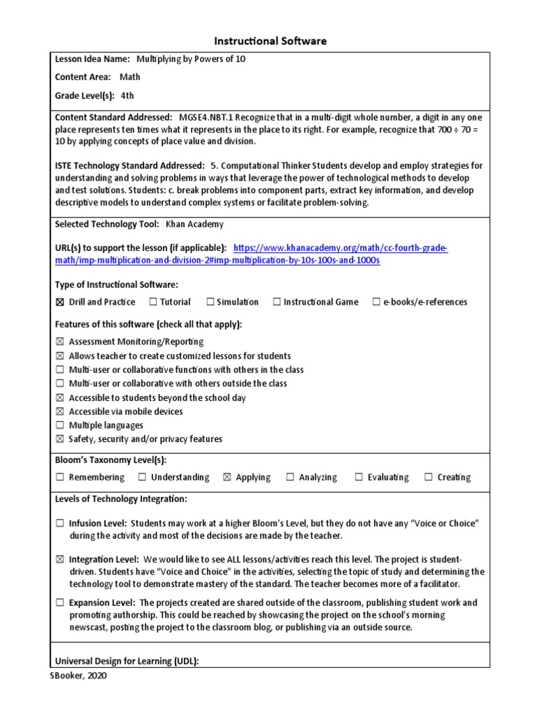 m04 Instructional Software Lesson Idea Template | PDF | Pedagogy | Teaching