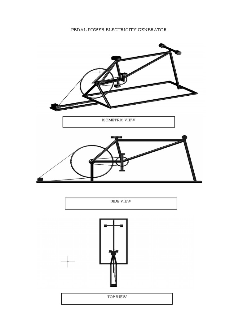 Pedal Power Electricity Generator: Isometric View | PDF
