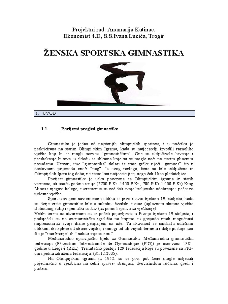 Zenska Sportska Gimnastika | PDF