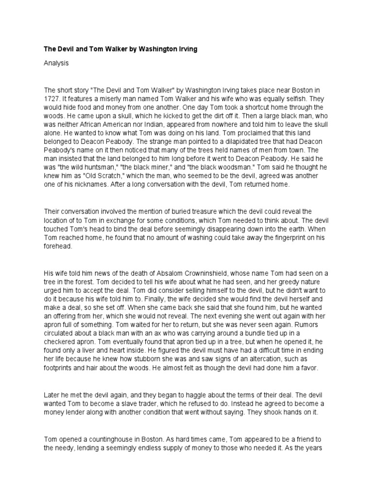 The Devil and Tom Walker by Washington Irving | PDF