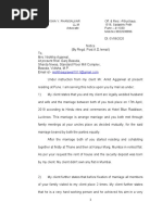 Marriage Divorce Legal Notice Format | PDF | Marriage | Divorce