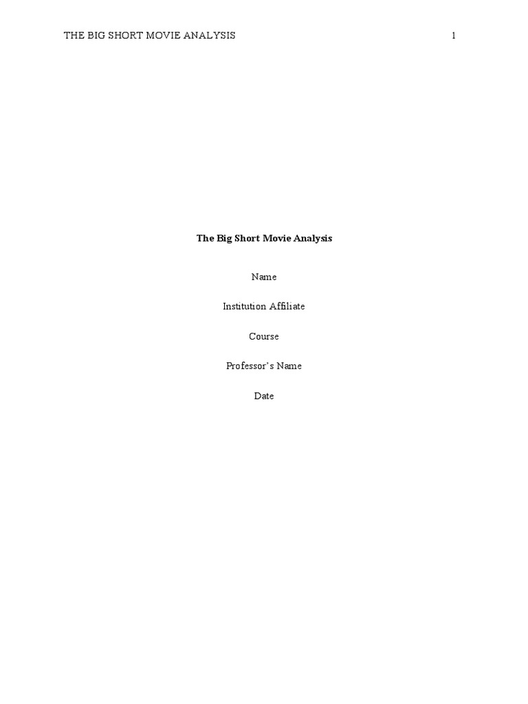 The Big Short: 2008 Crisis Analysis | PDF | Collateralized Debt ...