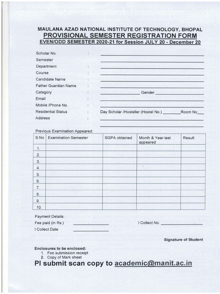 Provisional Registration Form | PDF