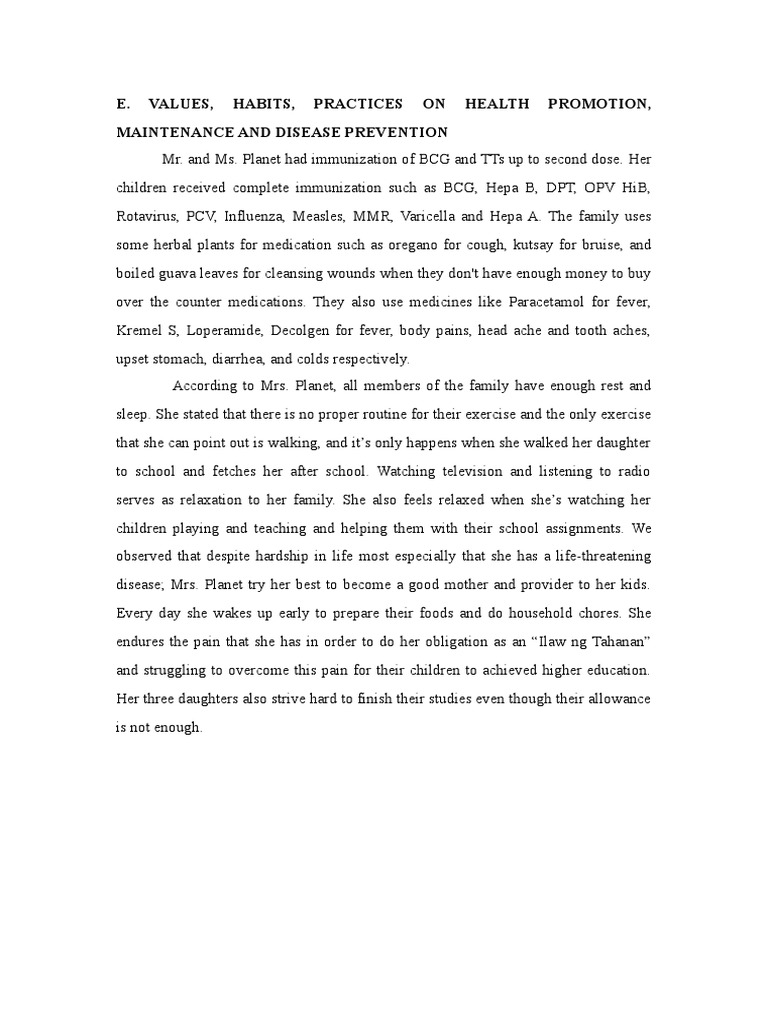 Family Case study. | Diseases And Disorders | Public Health