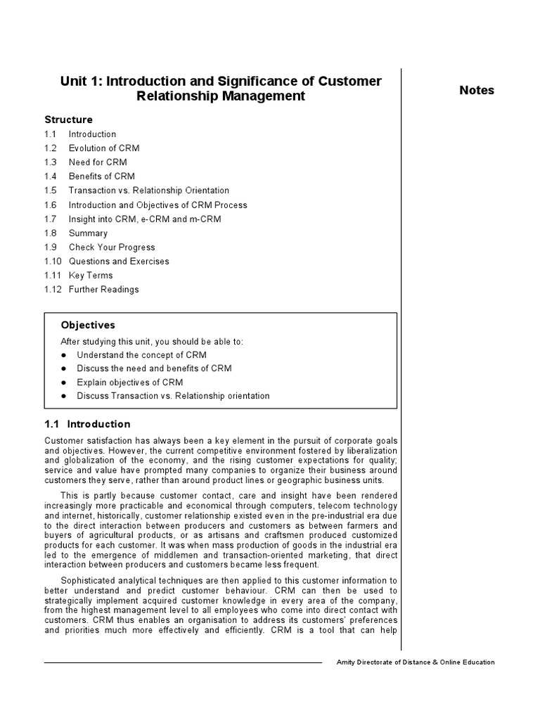 Textual Learning Material - Module 1 PDF | PDF | Customer Relationship Management | Marketing