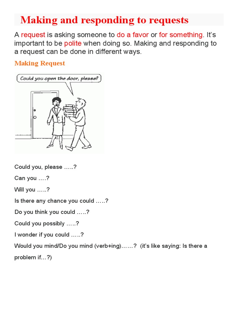 Making and Responding To Requests | PDF | Career & Growth | Language ...