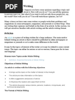 Magazine Article Writing PDF | PDF