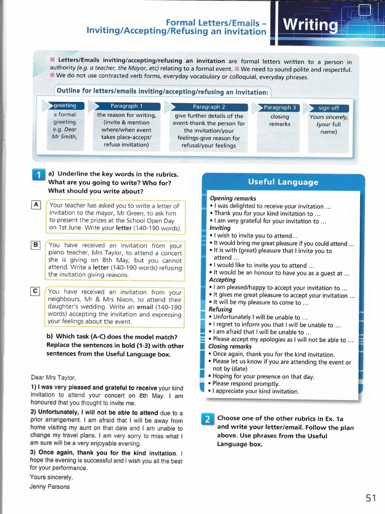 Writing Models FORMAL LETTERS - EMAILS MORE MODELS | PDF
