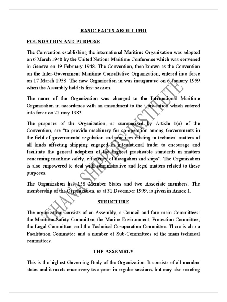 Basic Facts About Imo | PDF | Dangerous Goods | Ships