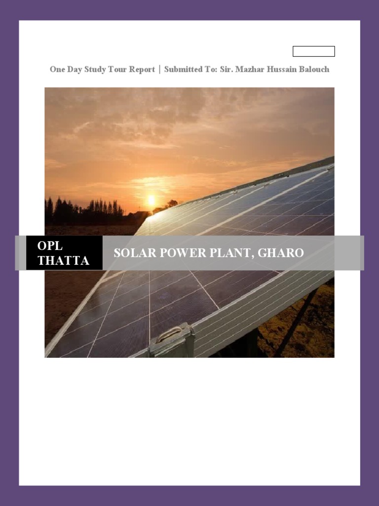 Study Tour Report | Download Free PDF | Power Inverter | Photovoltaics