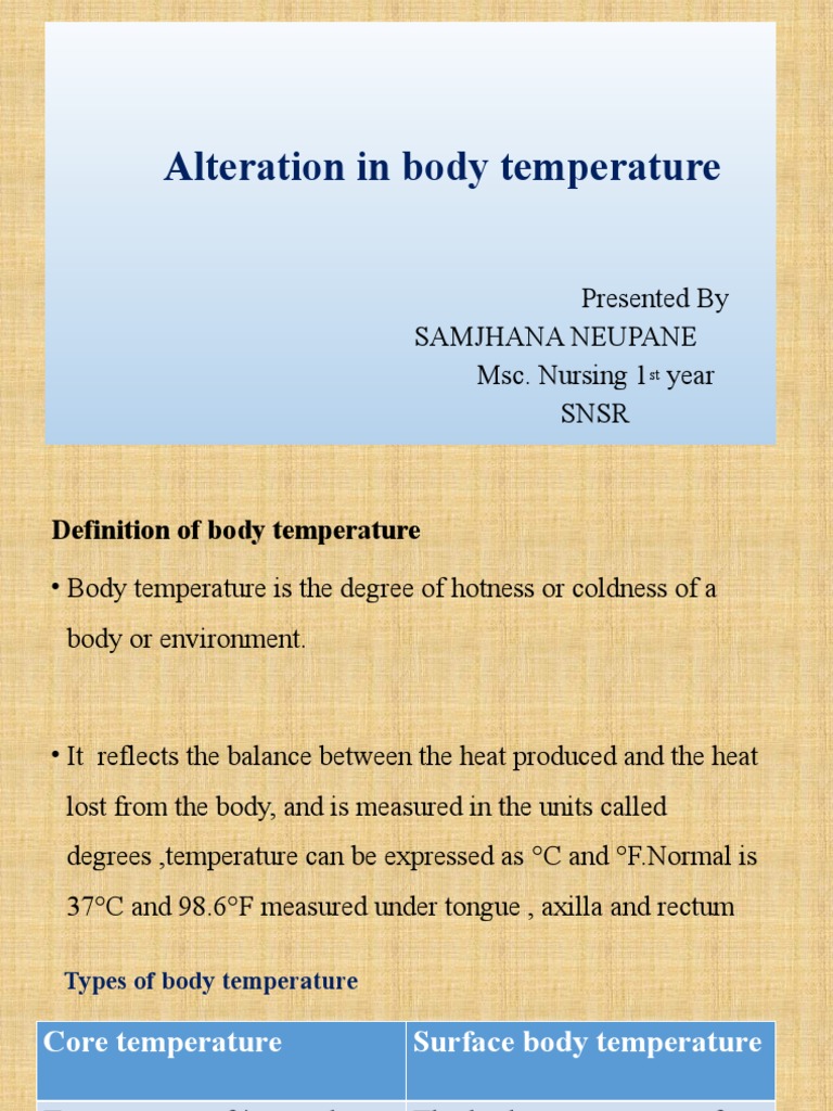 Understanding Body Temperature Alterations | PDF | Hyperthermia | Fever