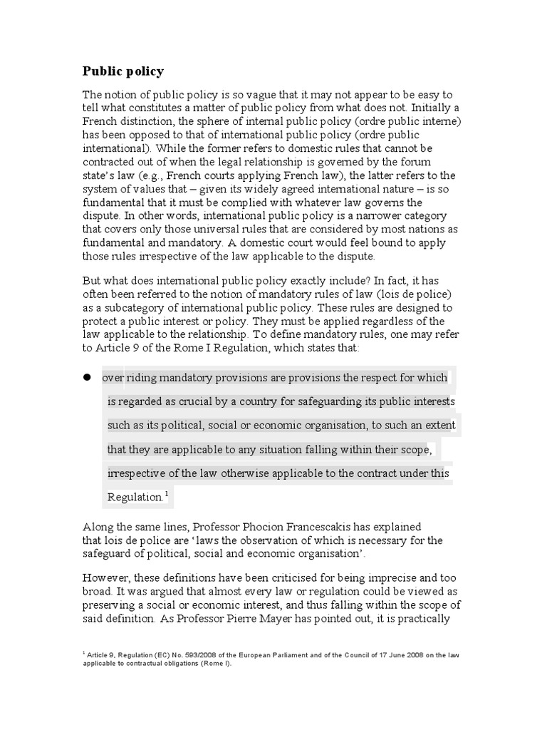 Public Policy | PDF | Public Policy Doctrine | Sovereign State