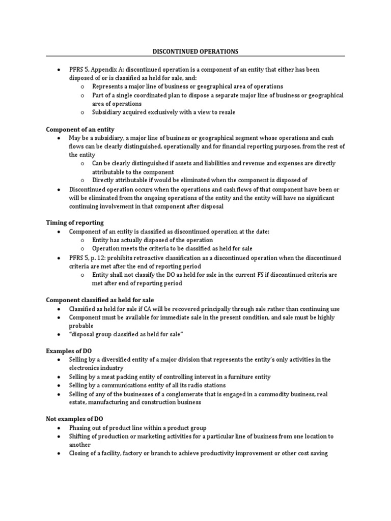 06 - Notes On Discontinued Operations | PDF | Income | Income Statement