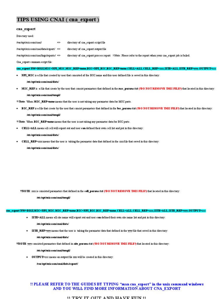 Tips Using Cnai | PDF | Text File | Computer File