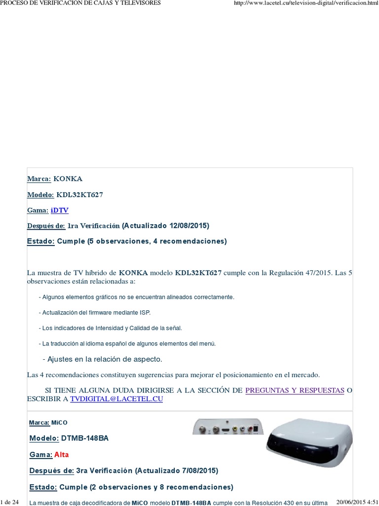 Proceso de Verificación de Cajas y Televisores | PDF | Televisión ...