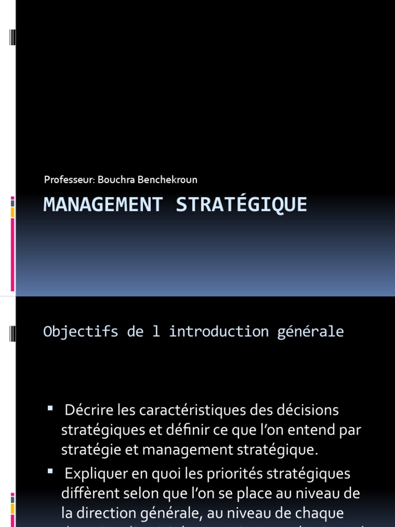 Management Stratégique | PDF | Gestion stratégique | Analyse SWOT