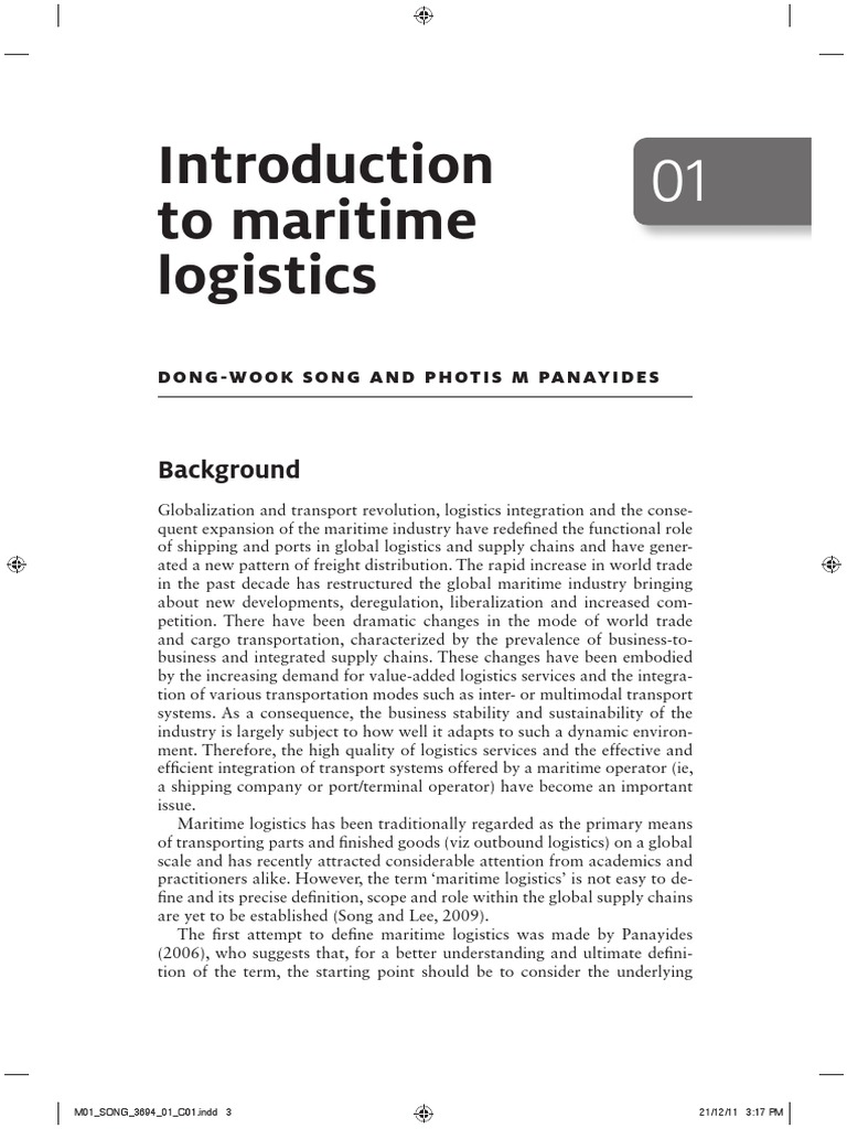 Introduction To Maritime Logistics PDF | PDF | Logistics | Port