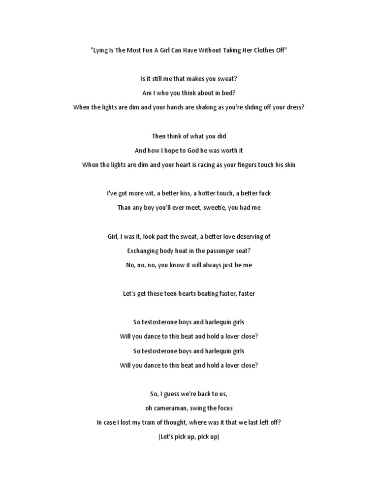 Lying Is The Most Fun A Girl Can Have Without Taking Her Clothes Off Pdf