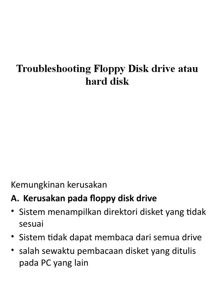 Panduan Troubleshooting Disk Drive | PDF