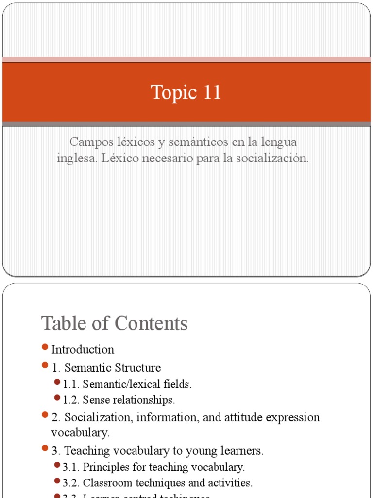 Topic 11 (2) | PDF | Lexicon | Vocabulary