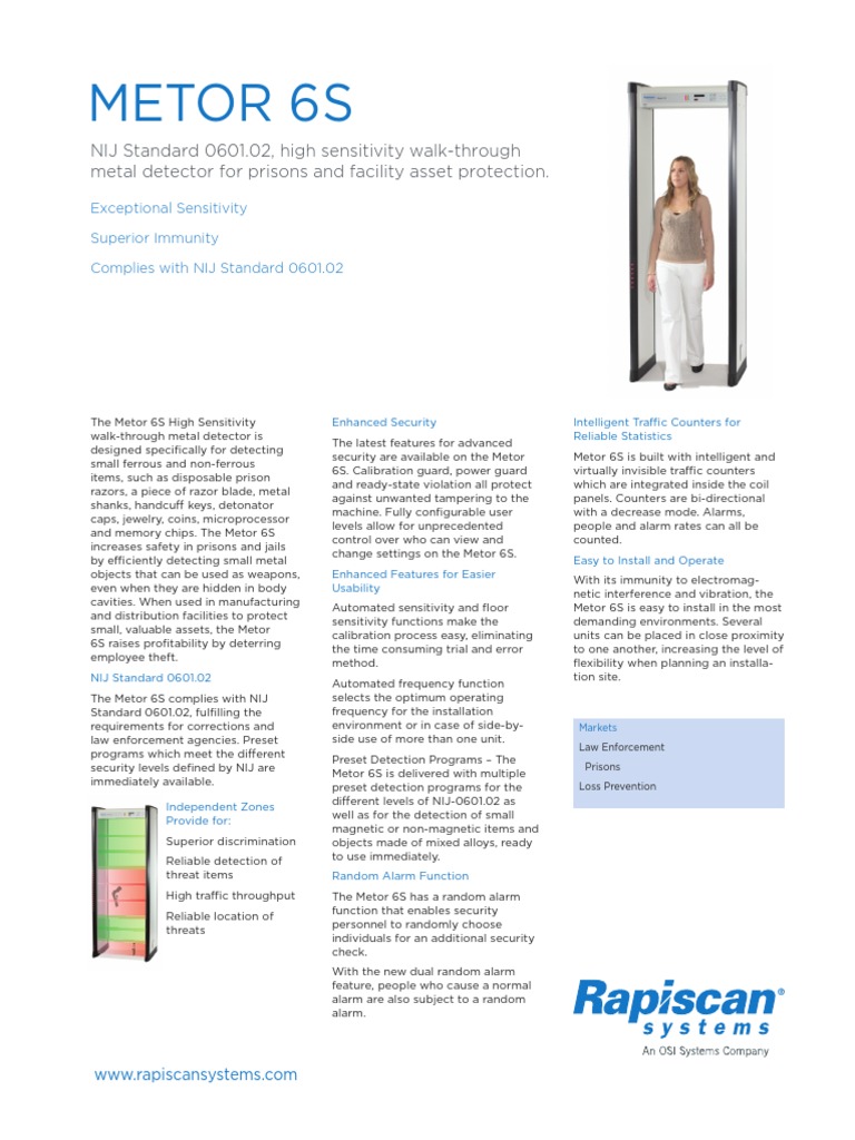 02 DATASHEET - Metor 6S PDF | PDF | Metal Detector | Safety