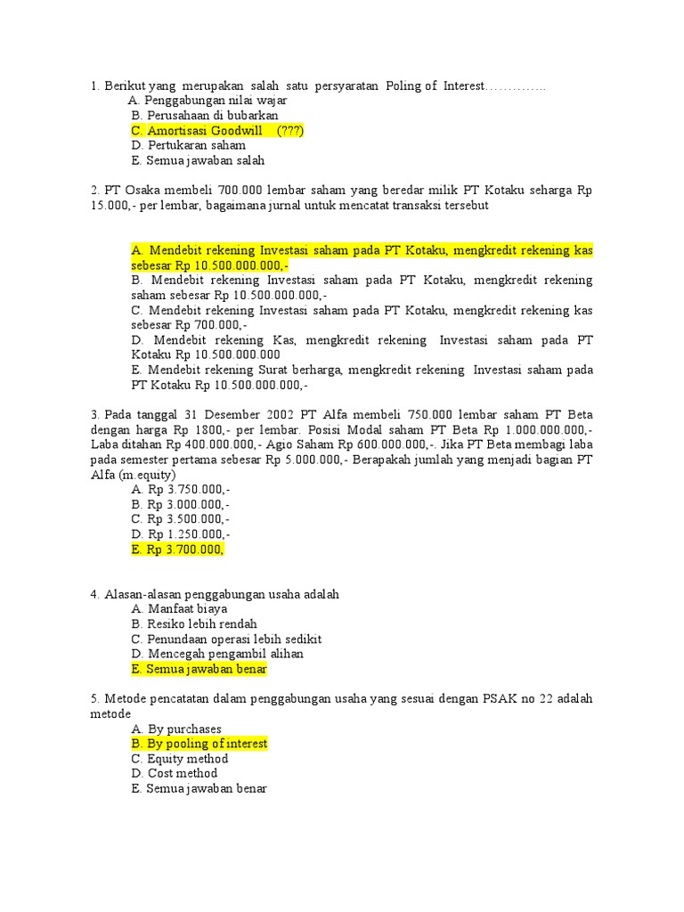 Soal Uts Akl 2 | PDF