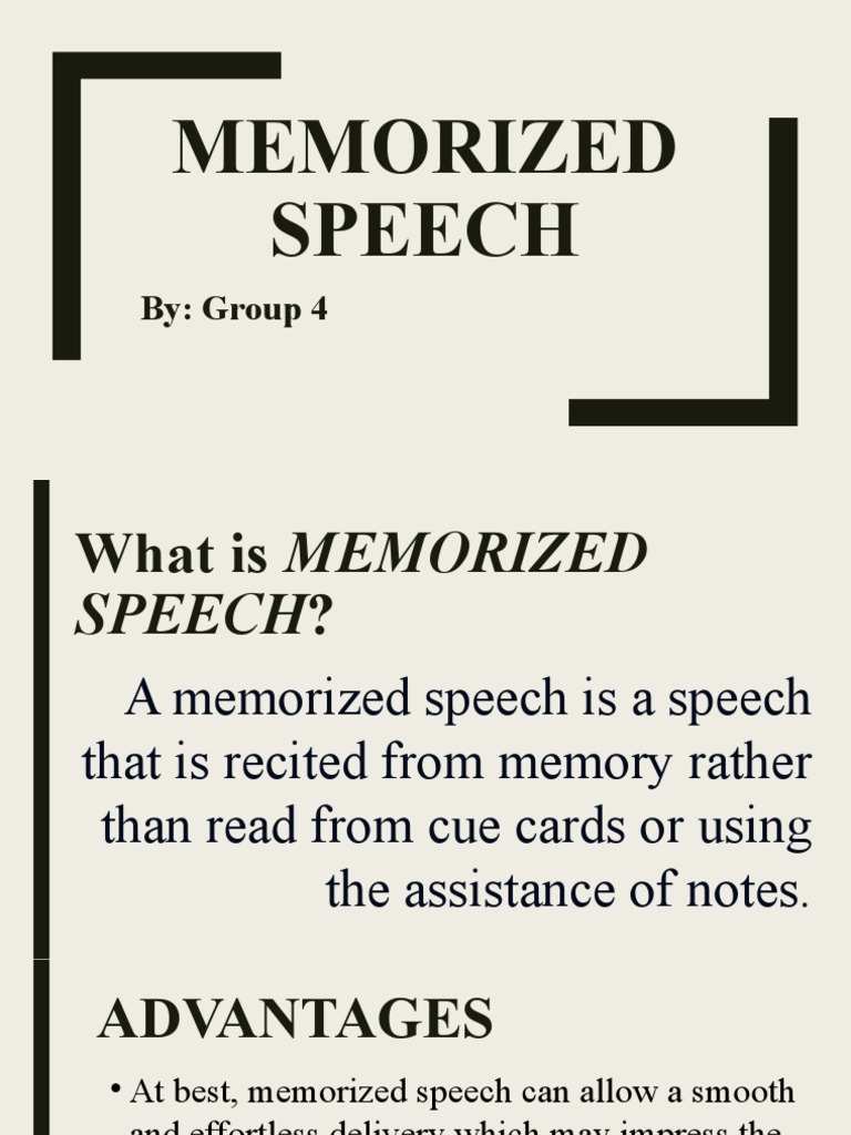 The Pros and Cons of Memorized Speeches: A Guide to Delivering Speeches ...