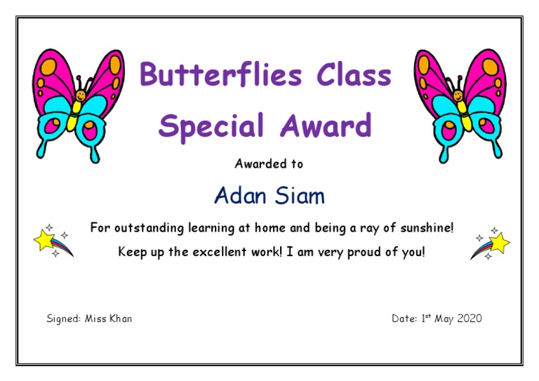 Butterflies Certificates | PDF