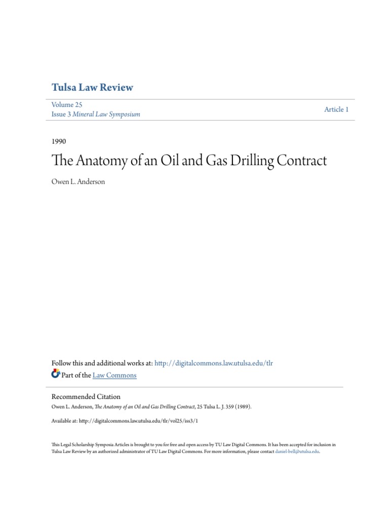 The Anatomy of An Oil and Gas Drilling Contract PDF | PDF | Oil Well ...