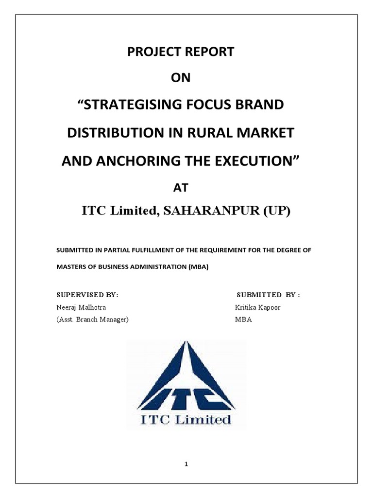 Itc Report | PDF | Marketing | Economies