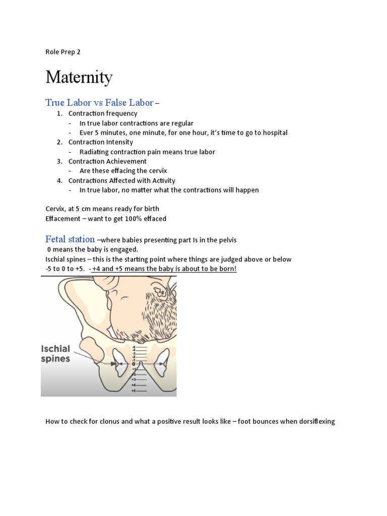Maternity: True Labor Vs False Labor | PDF