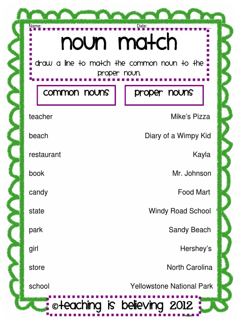 Noun Match Noun Match Noun Match Noun Match | PDF