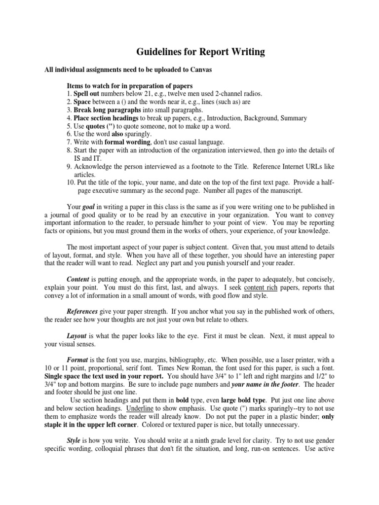 General Report Format | Download Free PDF | Writing | Text