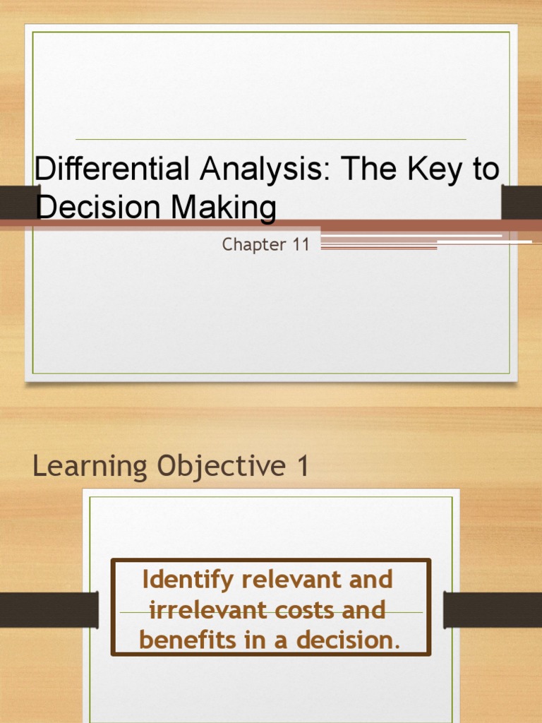 Differential Analysis: The Key To Decision Making | PDF | Petroleum ...