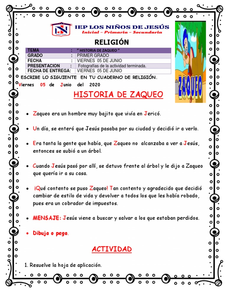 Actividad Zaqueo | PDF