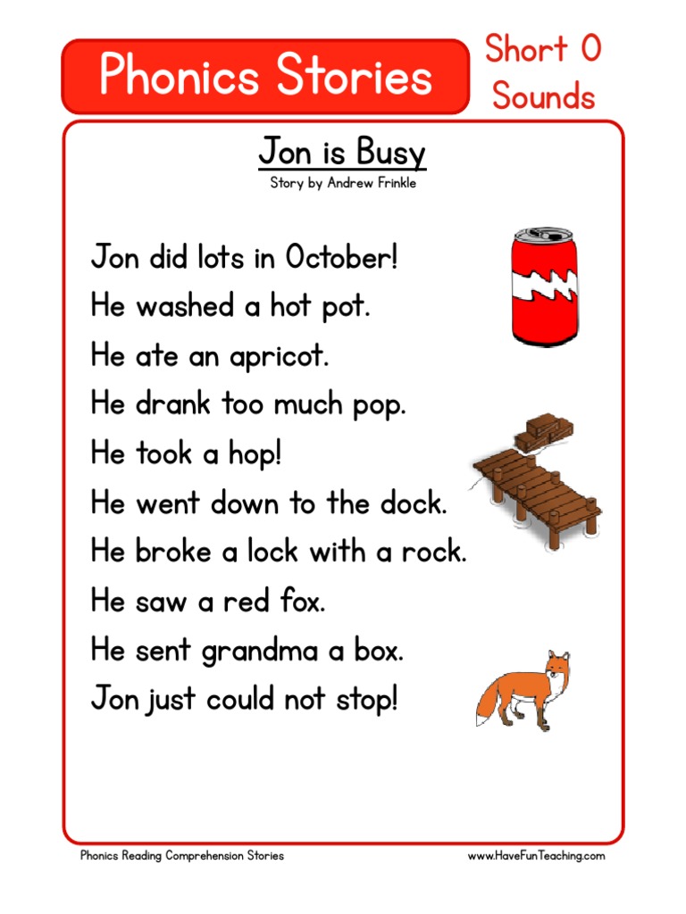 Short O Sound Phonics Story | PDF