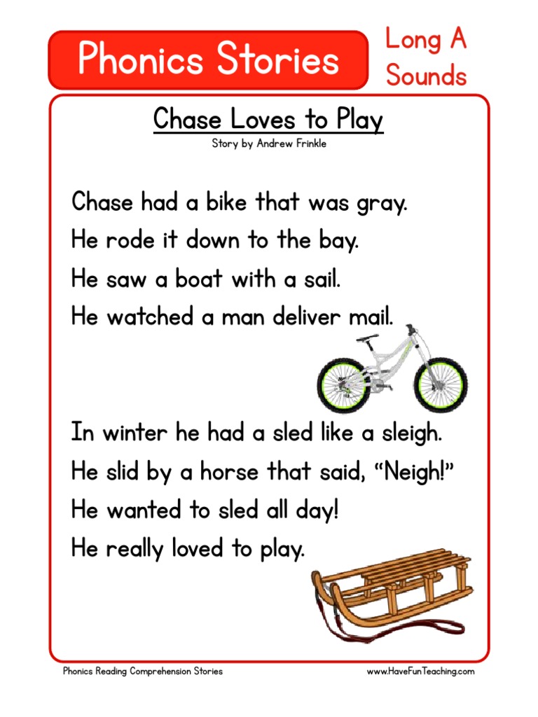 Long-A-sounds - Phonics Stories PDF | PDF