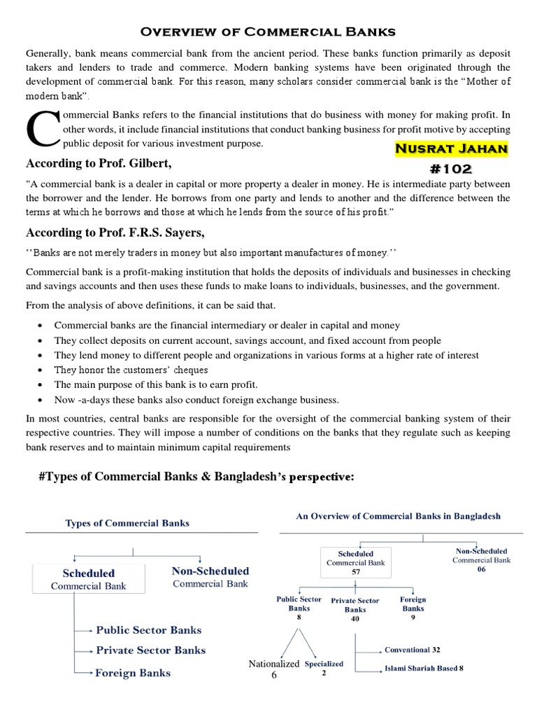 Overview of Commercial Banks | PDF | Loans | Credit