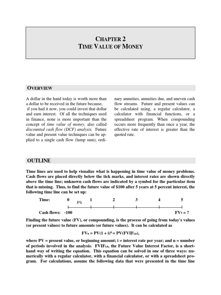 C 2 T V M: Hapter IME Alue of Oney | PDF | Time Value Of Money ...