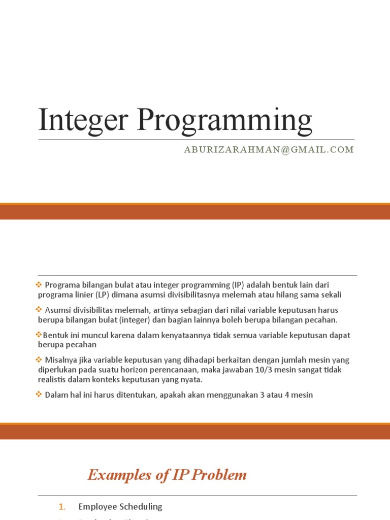 Integer Programming | PDF