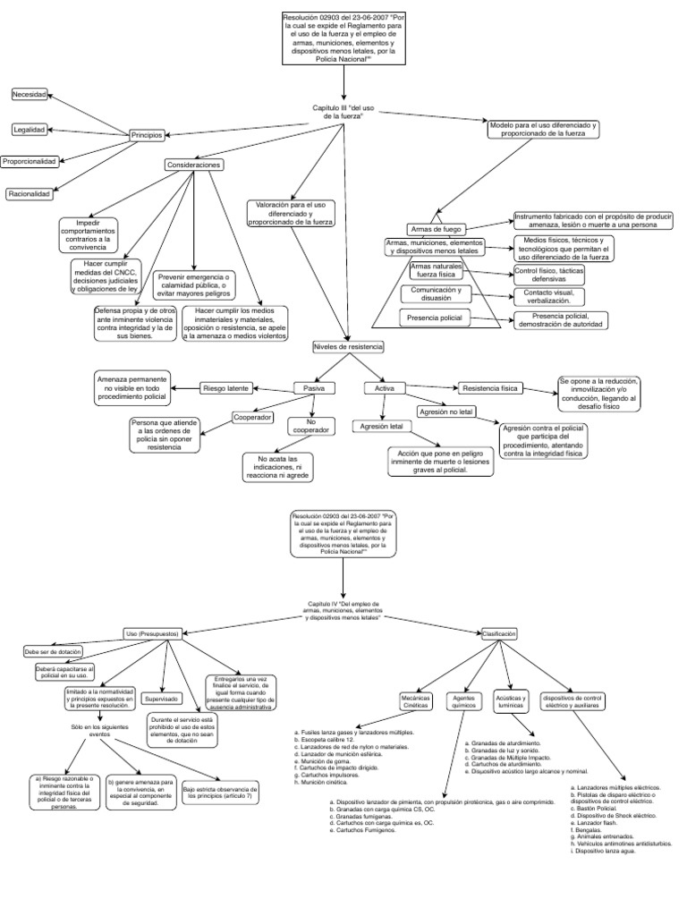 Mapa Conceptual Capítulos 3 y 4 Res 02903 | PDF | Munición | Policía