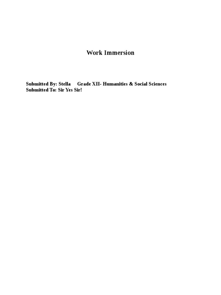 Work Immersion PDF