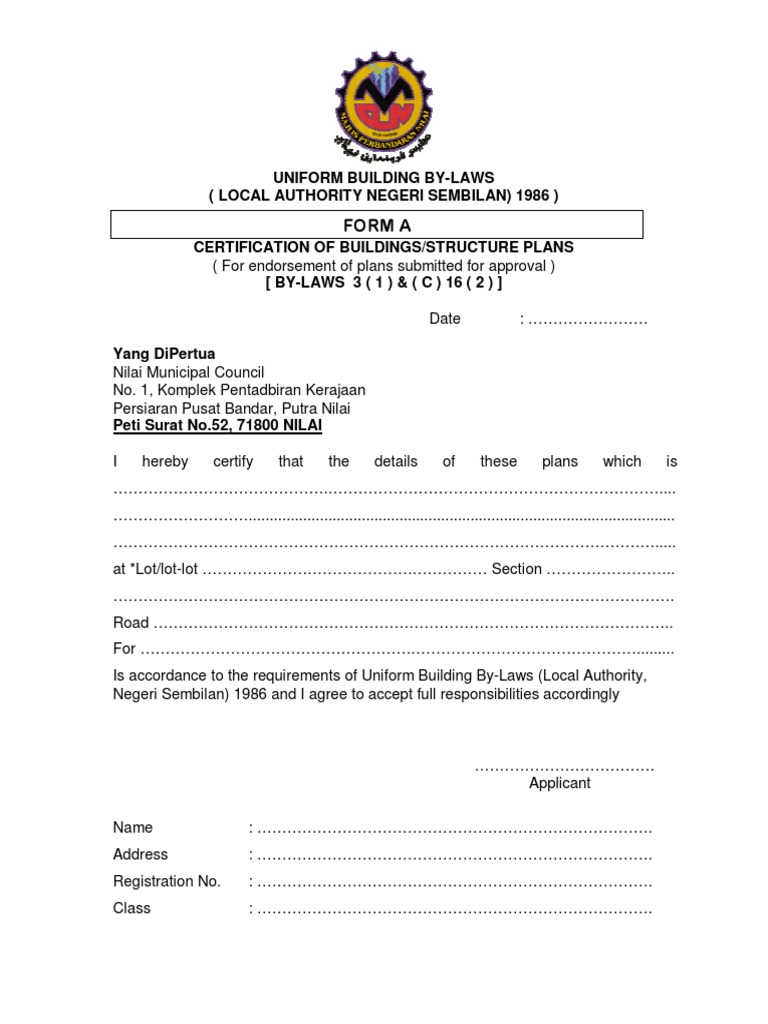 Building Plan Certification Form | PDF
