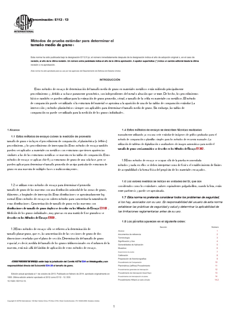 ASTM ASTM E112 13 Standard Test Methods For Determining Average Grain ...