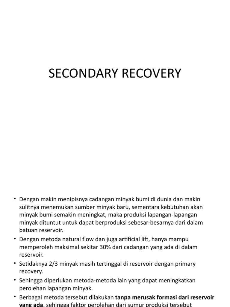 11-Secondary Recovery | PDF