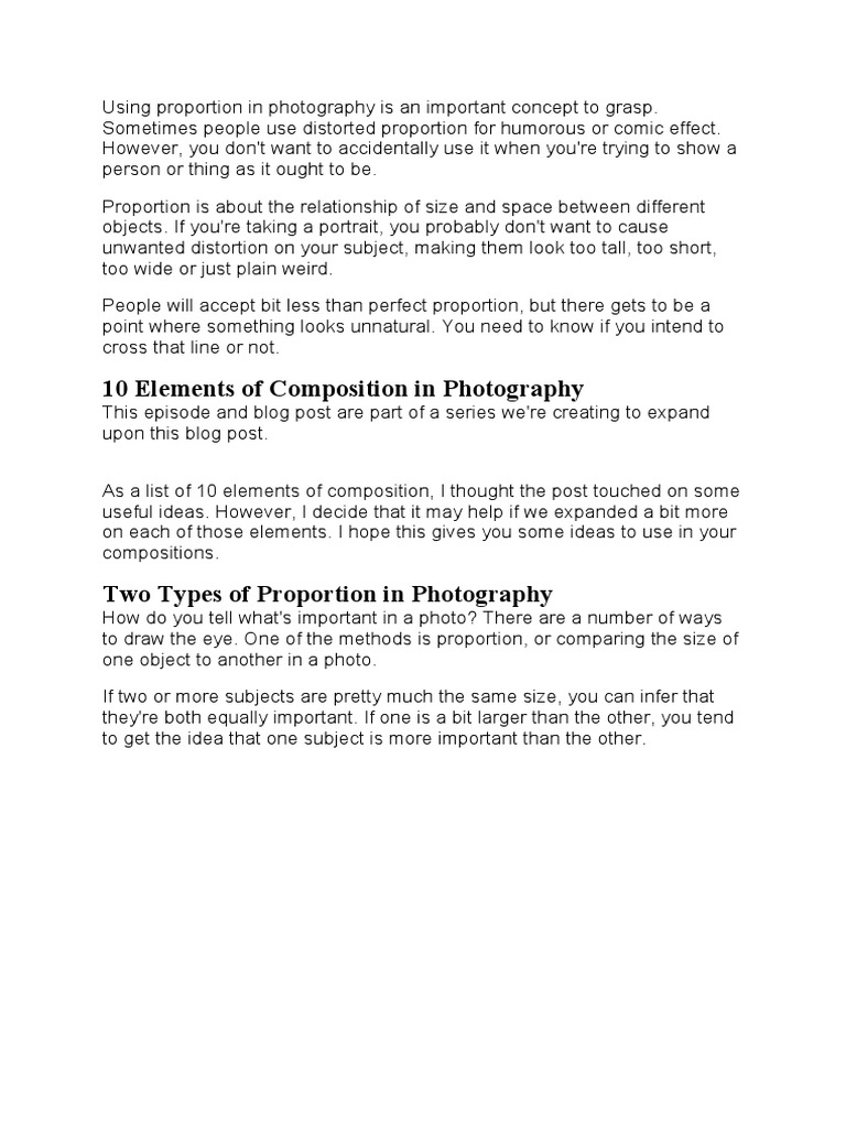 Proportion in Photography | PDF