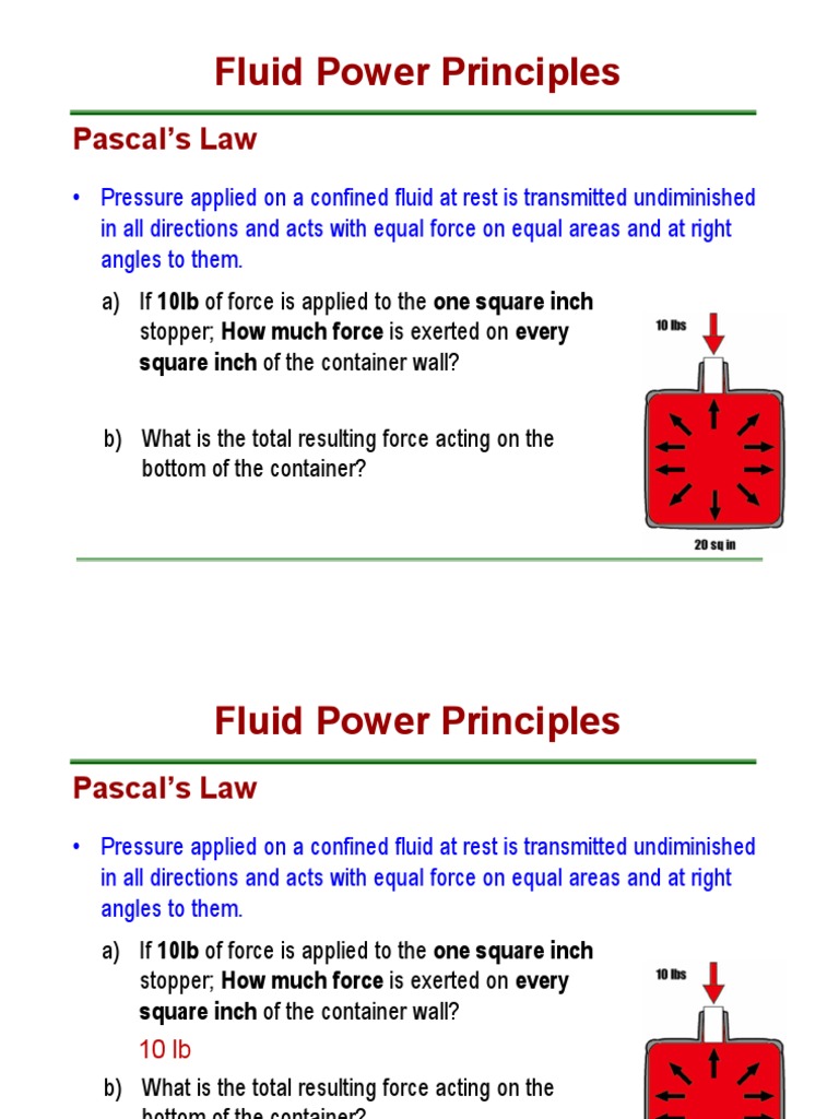 Understanding Pascal's Law and Fluid Power Principles Through Diagrams ...