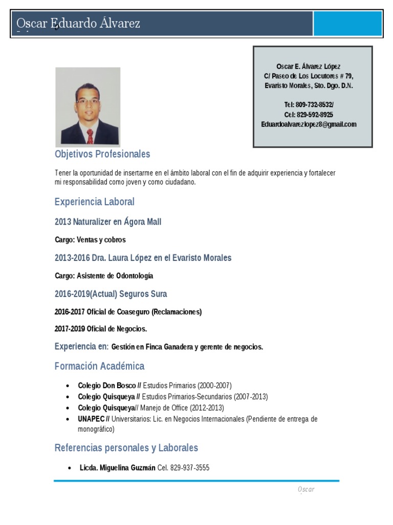 Oscar Álvarez CV | PDF