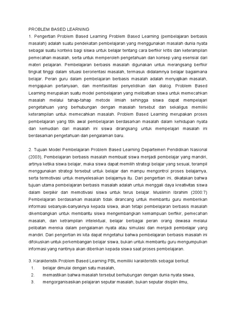 Problem Based Learning | PDF | Karier & Perkembangan
